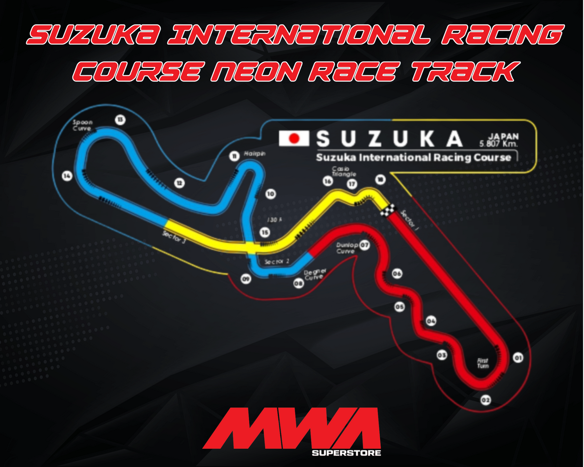 Suzuka International Racing Course Neon Race Track — Motor Sports Wraps